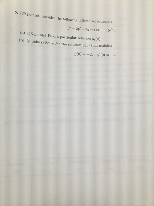 Solved Consider the following differential equations y" - | Chegg.com