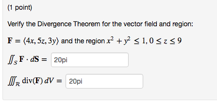 Solved Verify the Divergence Theorem for the vector field | Chegg.com