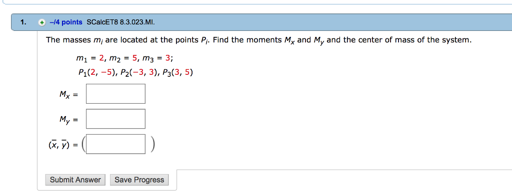 Solved 1. + -14 points SCalcET8 8.3.023.MI The masses m are | Chegg.com Solved 1. + -14 points SCalcET8 8.3.023.MI The masses m are | Chegg.com