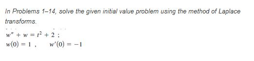 Solved In Problems 1-14, solve the given initial value | Chegg.com