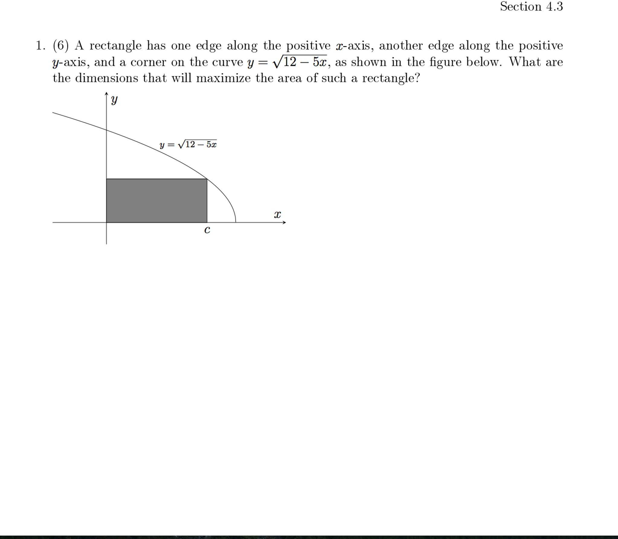Solved A rectangle has one edge along the positive x-axis, | Chegg.com