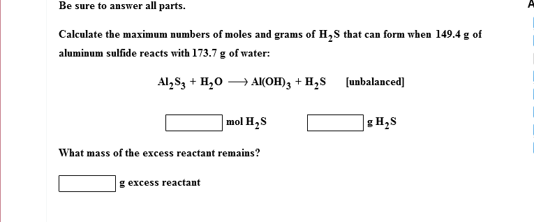 Solved Calculate the maximum numbers of moles and grams of | Chegg.com