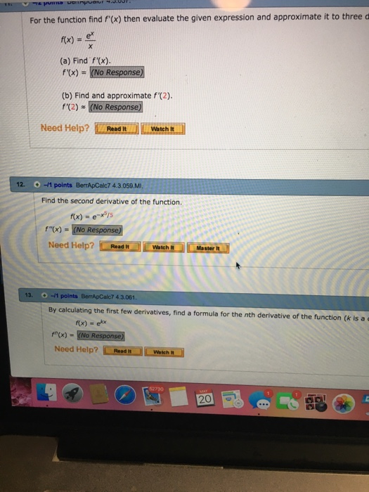 Solved For the function find f'(x) then evaluate the given | Chegg.com