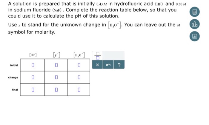 Solved A solution is prepared that is initially 0.43M in | Chegg.com
