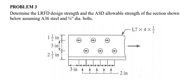 Solved PROBLEM 3 Determine the LRFD design strength and the | Chegg.com
