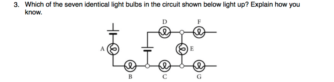 Solved Which of the seven identical light bulbs in the | Chegg.com