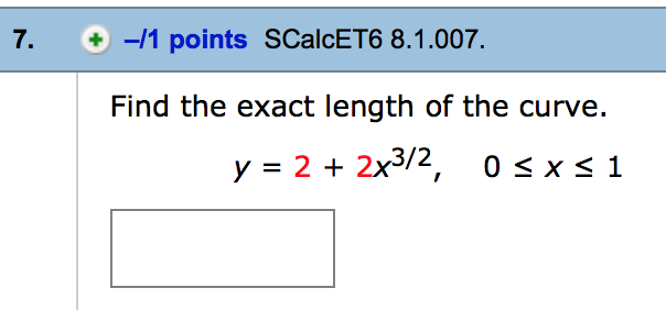 Solved 7. + -/1 points SCalcET6 8.1.007. Find the exact | Chegg.com