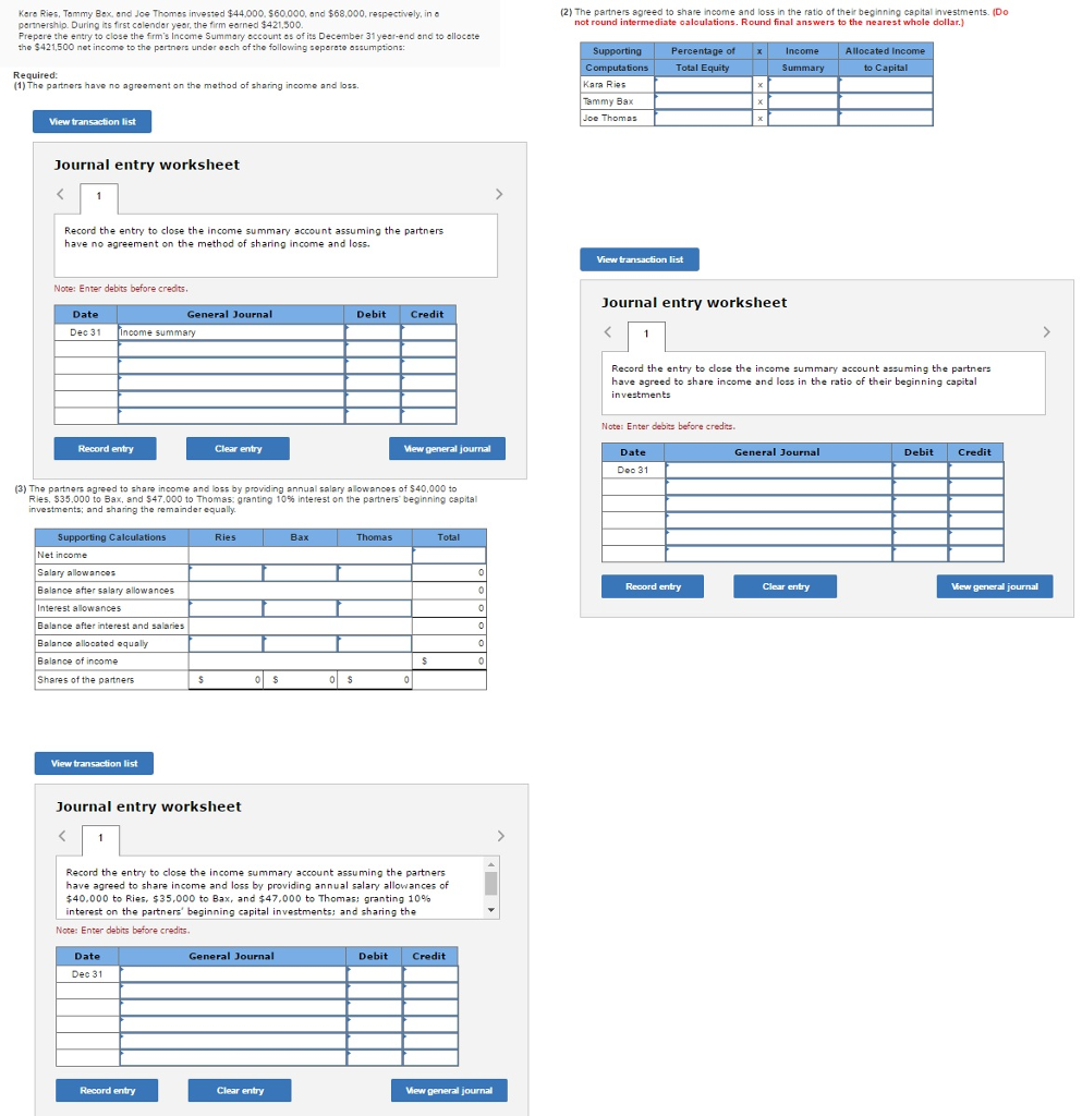 Kara Ries, Tammy Box, and Joe Thomes invested | Chegg.com