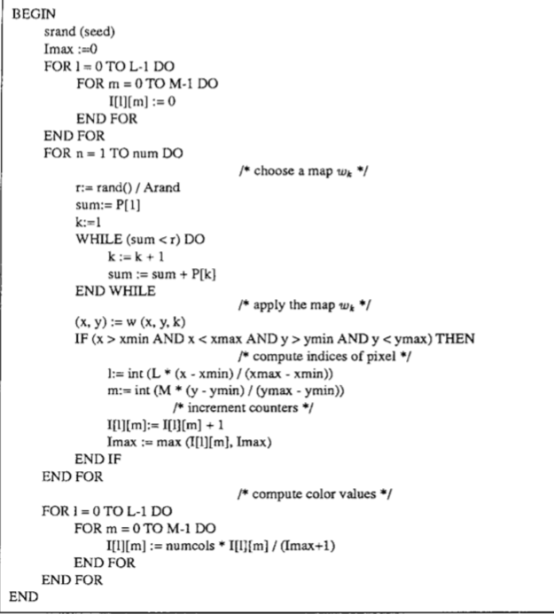 BEGIN srand (seed) Imax:0 FOR I=0 TO L-1 DO FOR m = 0 | Chegg.com