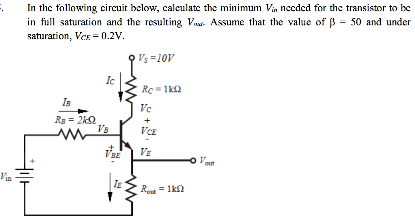 Solved In the following circuit below, calculate the minimum | Chegg.com