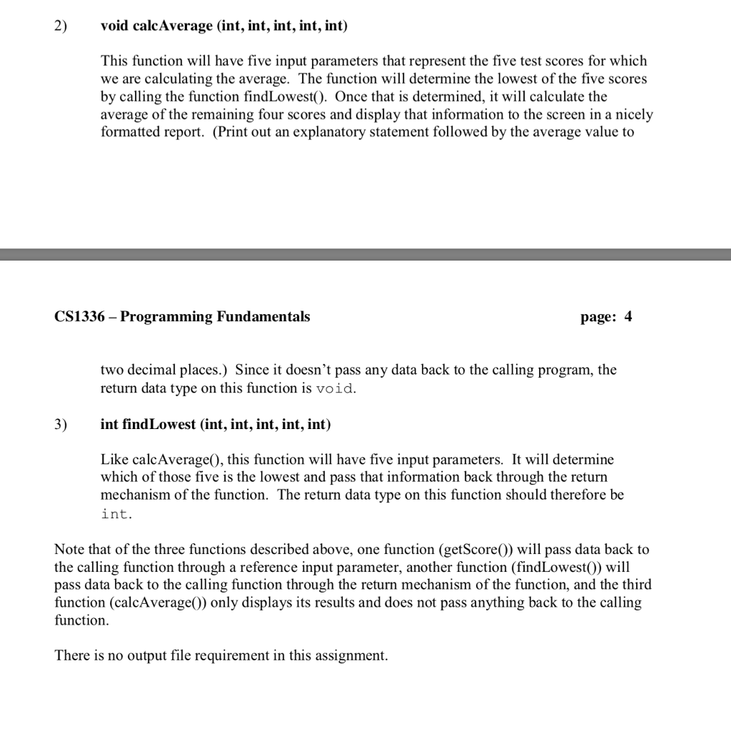 Solved Program 2 - Lowest Score Drop For this problem, | Chegg.com