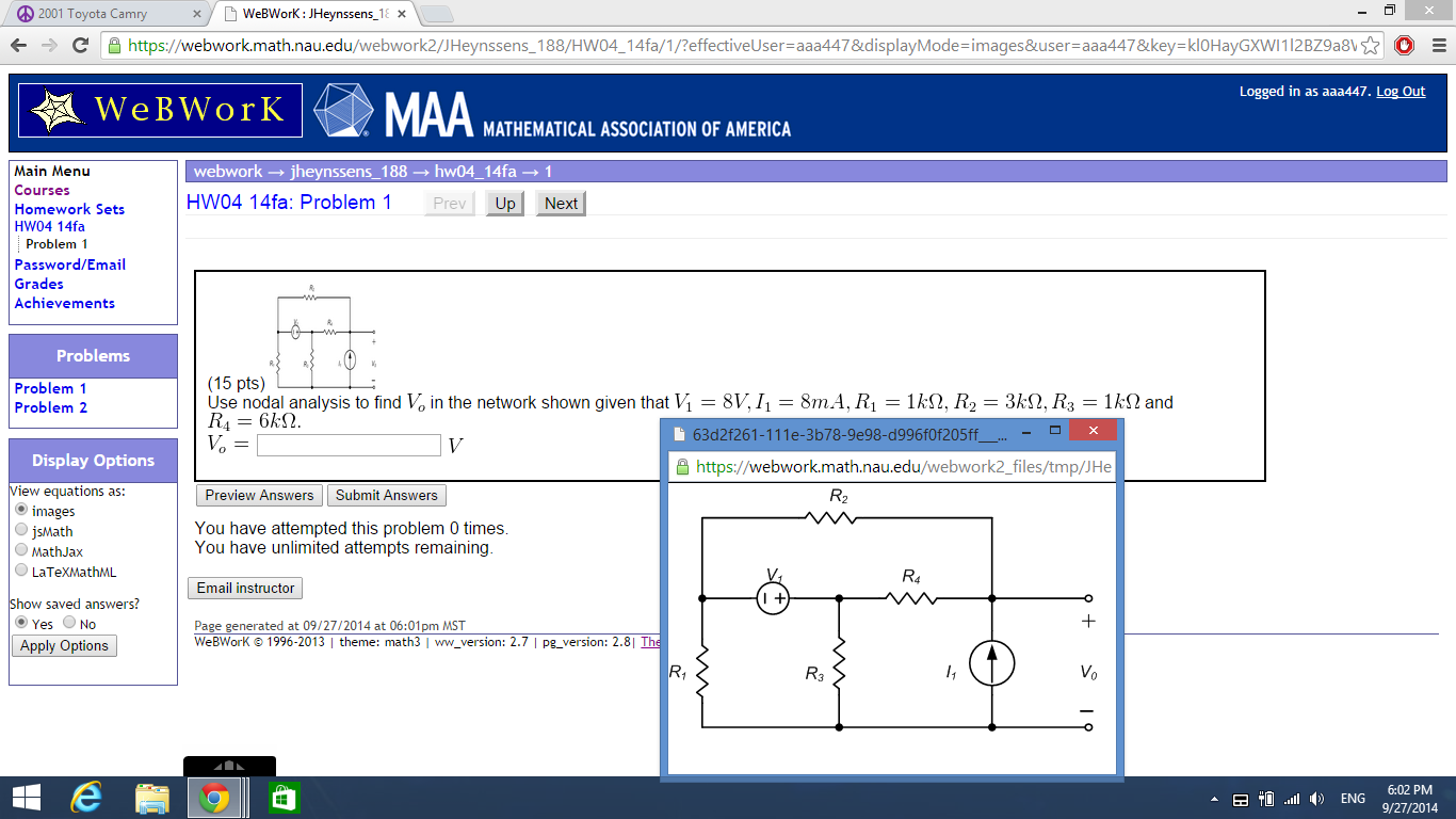 Solved 2001 Toyota Camry x D WeBWorK Hey 18 x C | Chegg.com