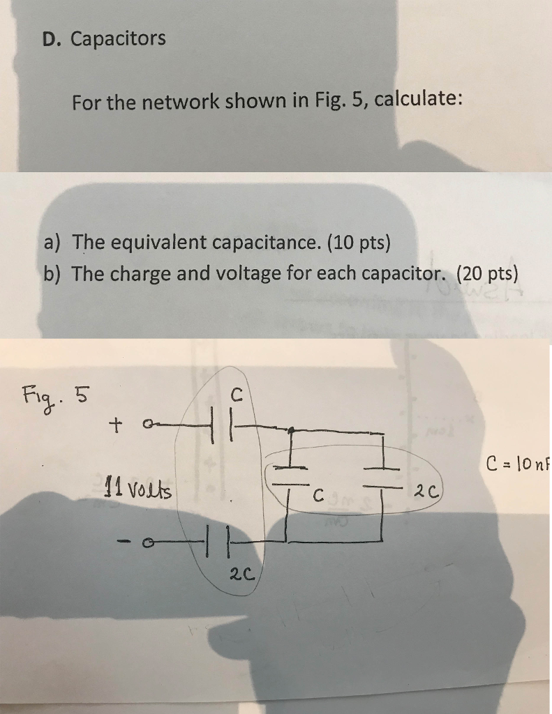 Solved For the network shown in Fig. 5, calculate: a) The | Chegg.com