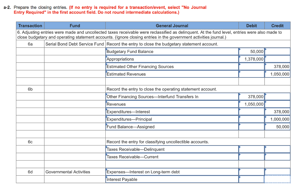 E6-22 Serial Bond Debt Service Fund Journal Entries | Chegg.com