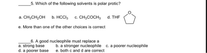 Solved Which of the following solvents is polar protic? a. | Chegg.com