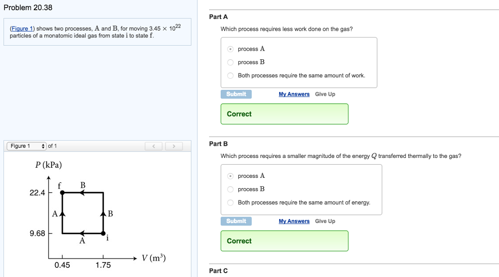 Solved Shows two processes. A and B, for moving 3.45 times | Chegg.com