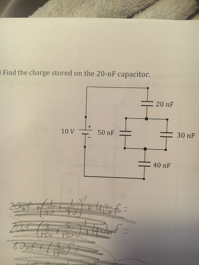 Solved Find the charge stored on the 20-nF capacitor. | Chegg.com