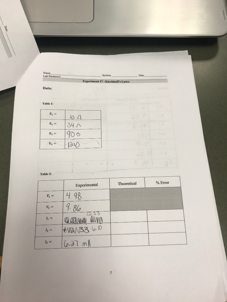 Name Lab Partner(s). Section Date Experiment 17 | Chegg.com