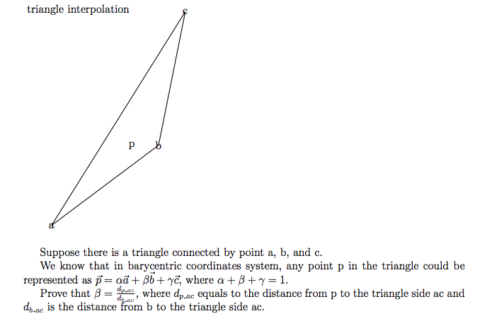 Solved Triangle interpolation Suppose there is a triangle | Chegg.com