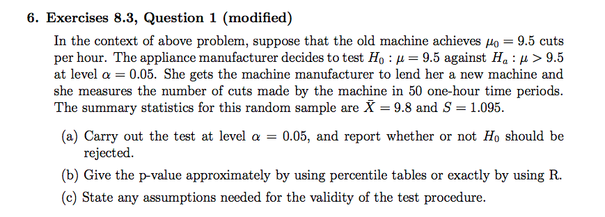 Solved 6. Exercises 8.3, Question 1 (modified) In the | Chegg.com