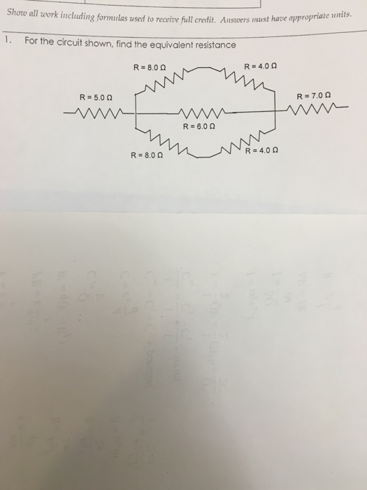 Solved For the circuit shown, find the equivalent resistance | Chegg.com