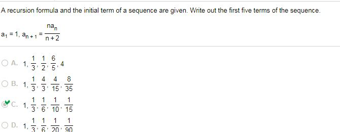 Solved A recursion formula and the initial term of a | Chegg.com