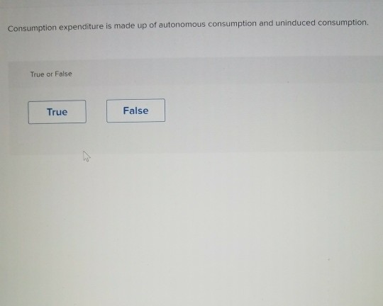 Solved and uninduced consumption. Consumption expenditure is | Chegg.com