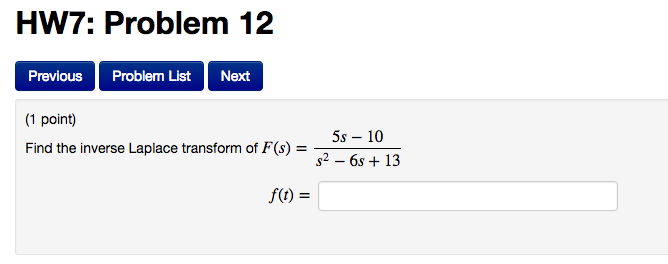 Solved HW7: Problem 7 Previous Problem List Next Find the | Chegg.com