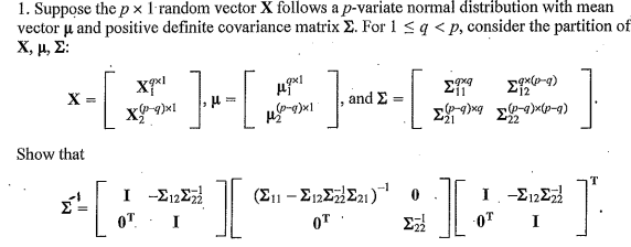 follows a p-variate normal distribution with mean 1. | Chegg.com