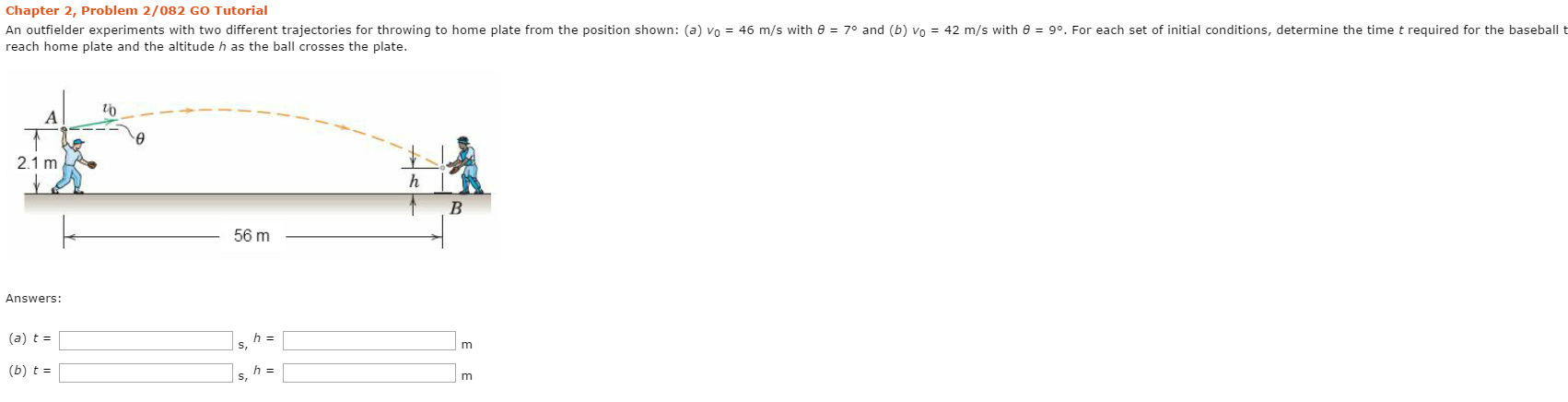 Solved An outfielder experiments with two different | Chegg.com