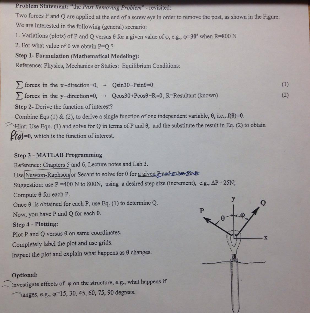 Solved Two forces P and Q are applied at the end of a screw | Chegg.com
