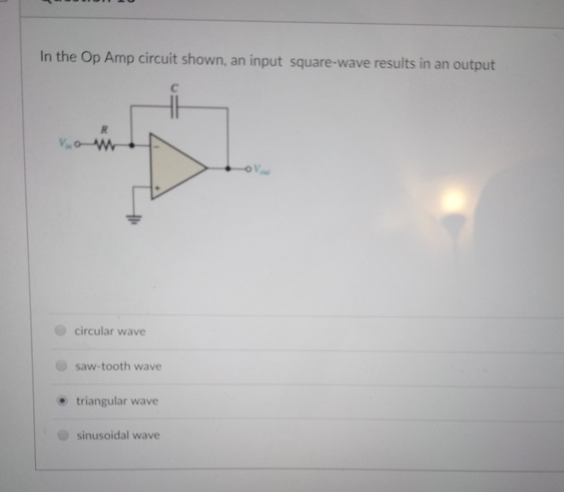 Solved In the Op Amp circuit shown, an input square-wave | Chegg.com