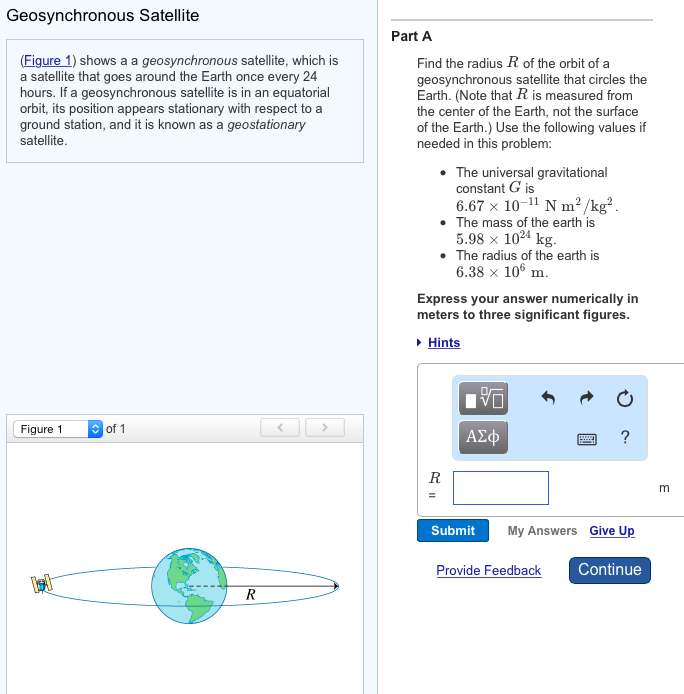 Solved Geosynchronous Satellite Part A Figure 1) shows a a | Chegg.com