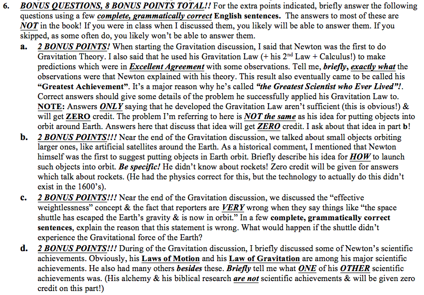 For the extra points indicated, briefly answer the | Chegg.com