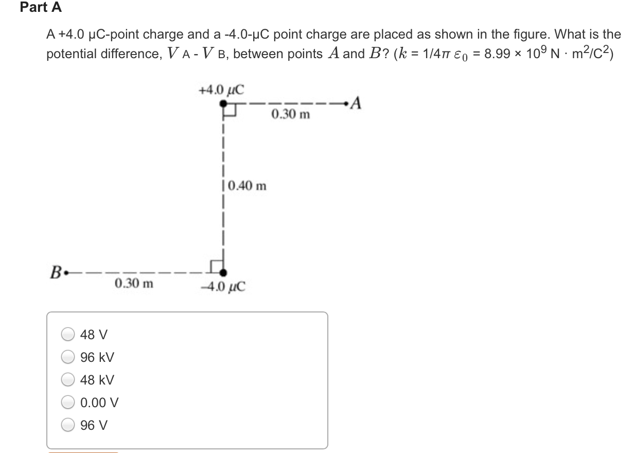 Solved A +4.0 mu C-point charge and a -4.0-mu C point charge | Chegg.com