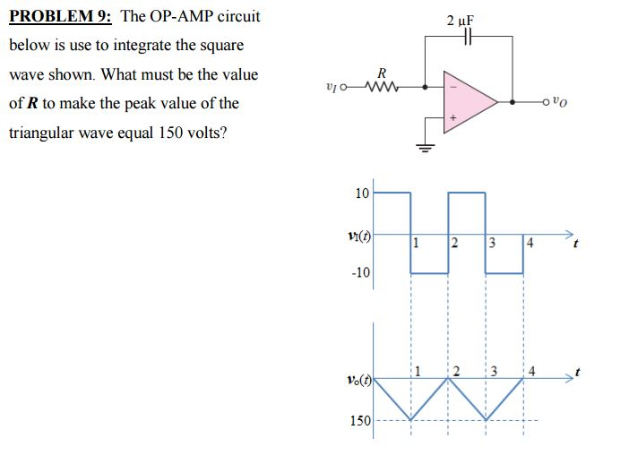 Solved The OP-AMP circuit below is use to integrate the | Chegg.com