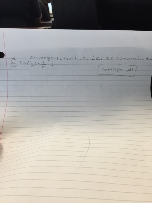 Solved Convergence or not, by LCT or compression test sigma | Chegg.com