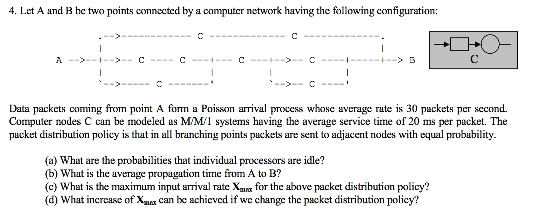 Let A and B be two points connected by a computer | Chegg.com