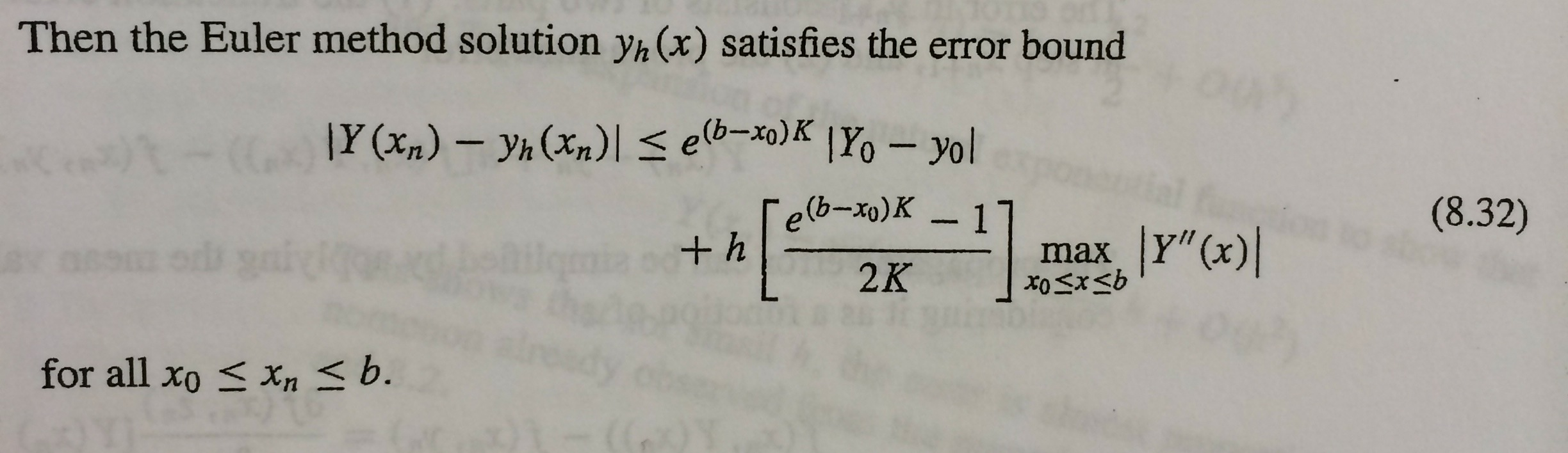 Solved Compute the error bound(8.32), assuming y0=Y0. | Chegg.com