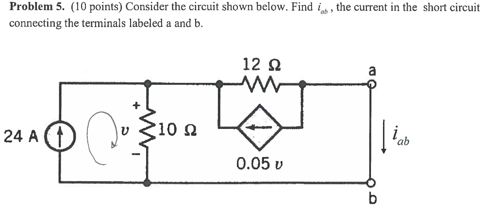 Solved Consider the circuit shown below. Find i_ab, the | Chegg.com