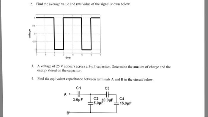 Solved Find the average value and rms value of the signal | Chegg.com