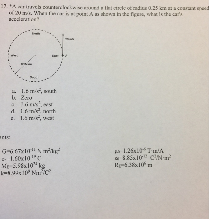 Solved A car travels counterclockwise around a flat circle | Chegg.com