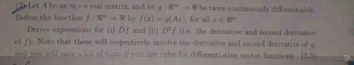 Solved Let A be an m × n real matrix, and let g : Rm → R be | Chegg.com