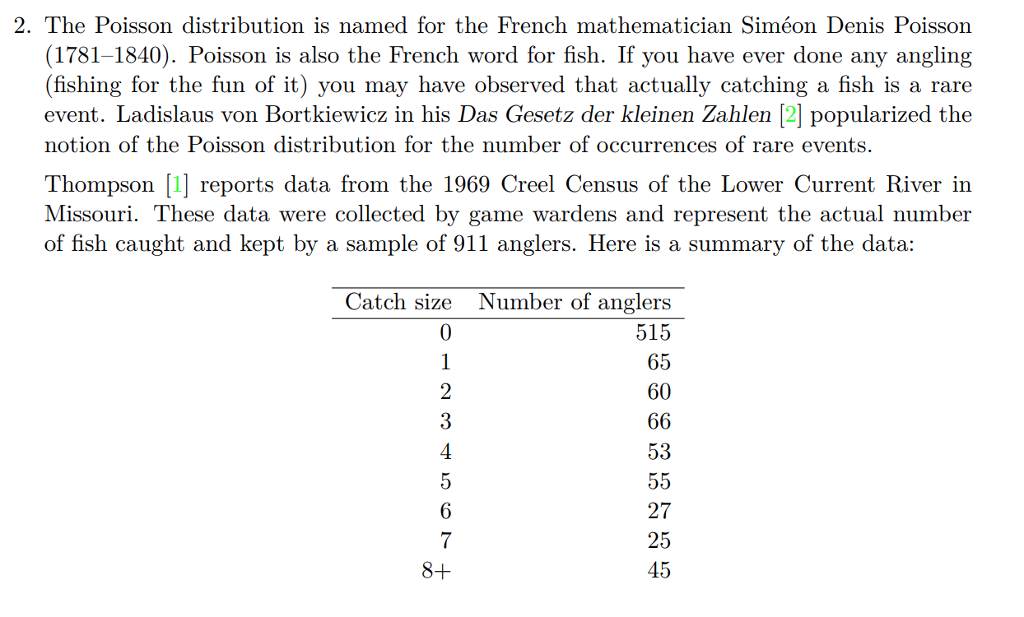 2. The Poisson distribution is named for the French | Chegg.com