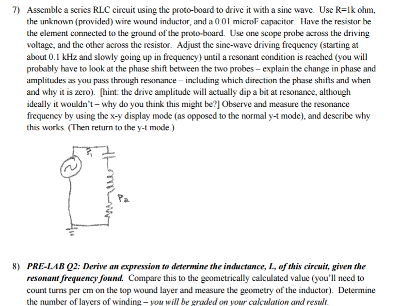 Assemble a series RLC circuit using the proto-board | Chegg.com