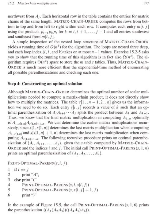 Solved 15.2-4 Describe the subproblem graph for matrix-chain | Chegg.com