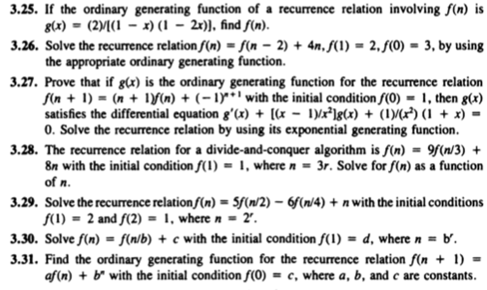 Solved If The Ordinary Generating Function Of A Recurrence