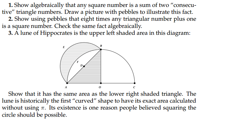 Show algebraically that any square number is a sum of | Chegg.com