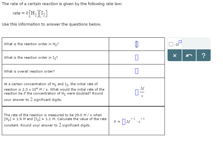 Solved The rate of a certain reaction is given by the | Chegg.com