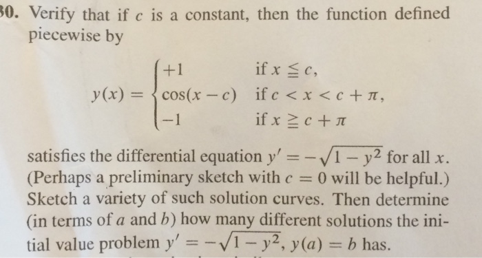 Solved Verify that if c is a constant, then the function | Chegg.com